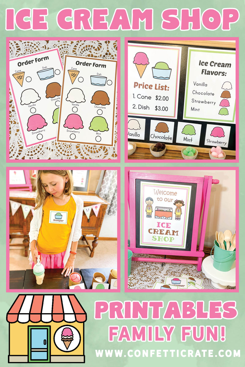 Ice Cream Shop Pretend Play Printables – Confetti Crate