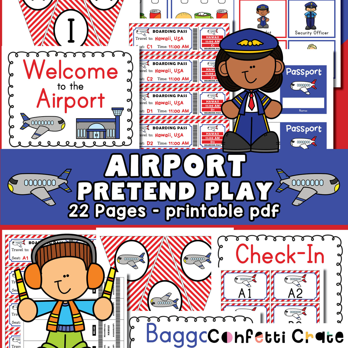 Airport Play Pack - Printable PDF – Confetti Crate