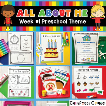 🍎 All About Me Preschool Theme - Week 1 of Homeschool Preschool Curric ...