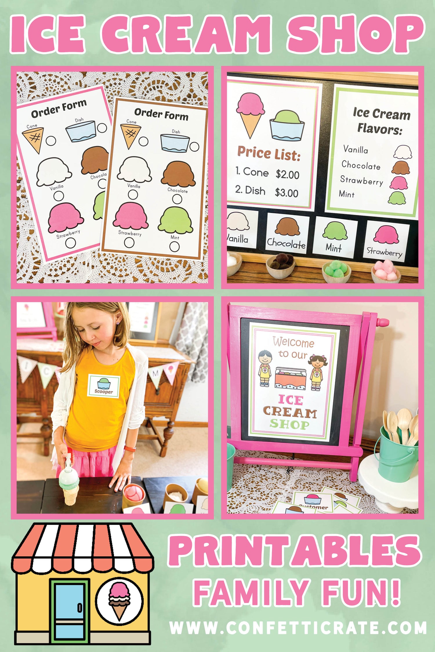 Ice Cream Shop Pretend Play Printables – Confetti Crate