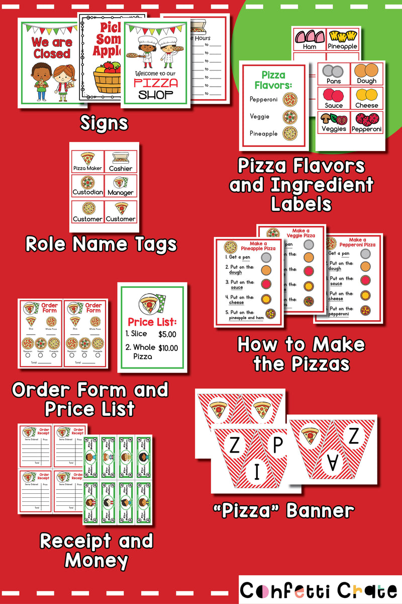 Pizza Shop Play Pack - Printable PDF – Confetti Crate