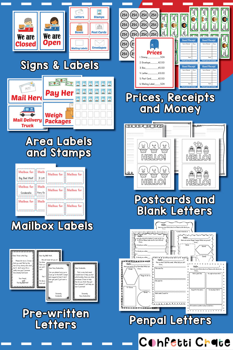 Post Office Play Pack - Printable PDF – Confetti Crate